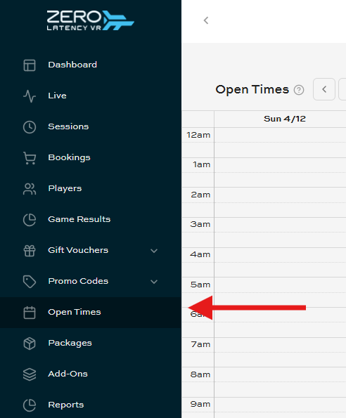 Open Times Dashboard – Zero Latency VR